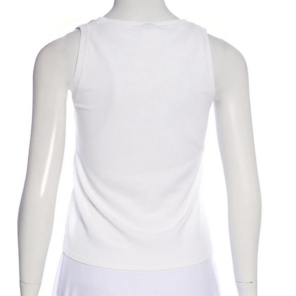 CHANEL | Tops | Chanel White Sleeveless Shell Tank 38 | Poshmark